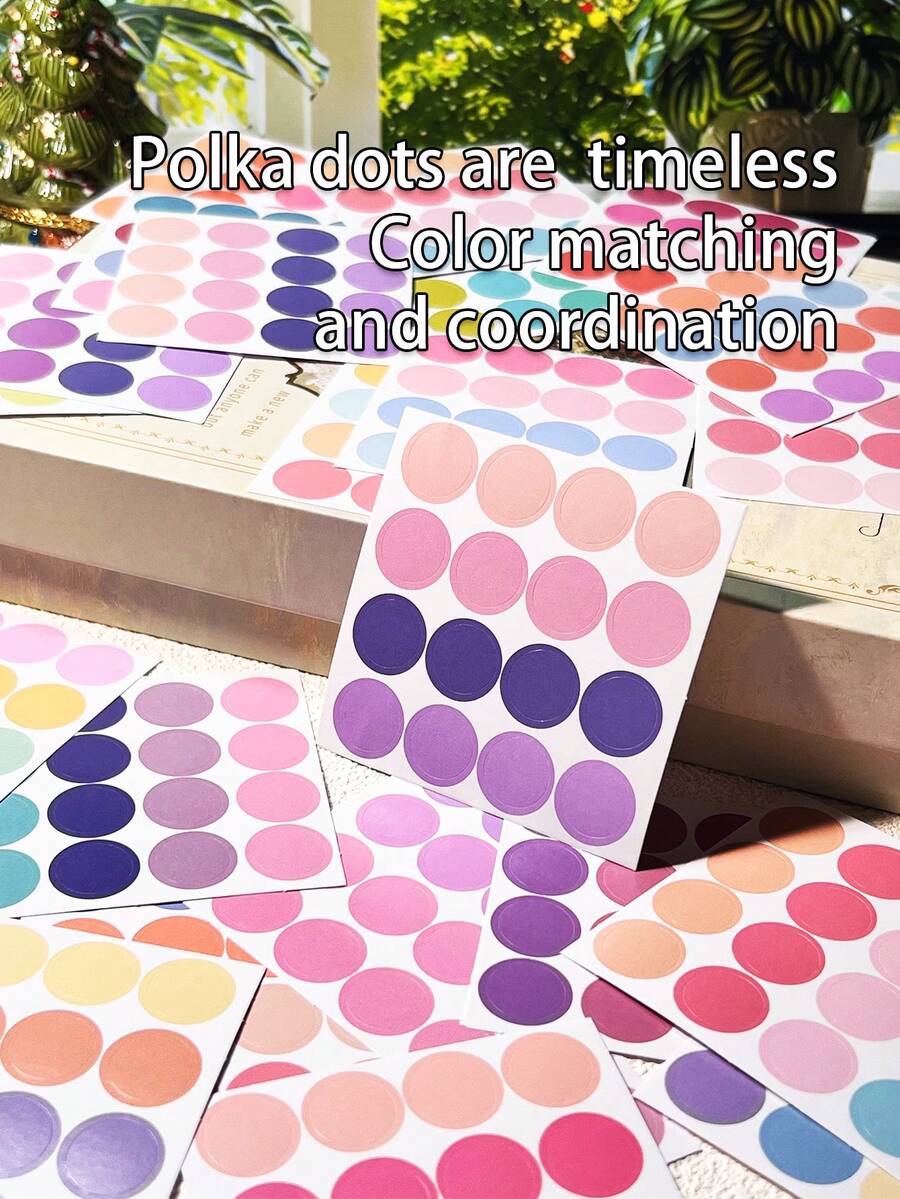 100pcs/Pack 15*15mm Round Stickers With Large Dots, Forest Game Style ...
