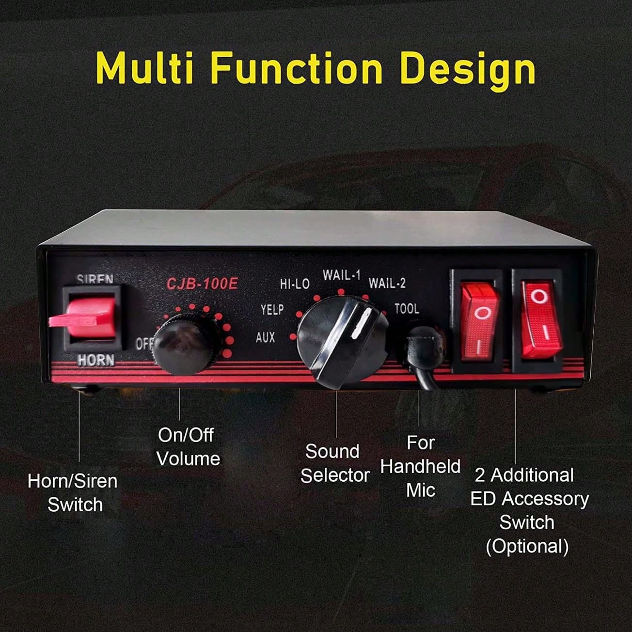 12V 100W Car Warning Police Siren PA System [Handheld Microphone ...