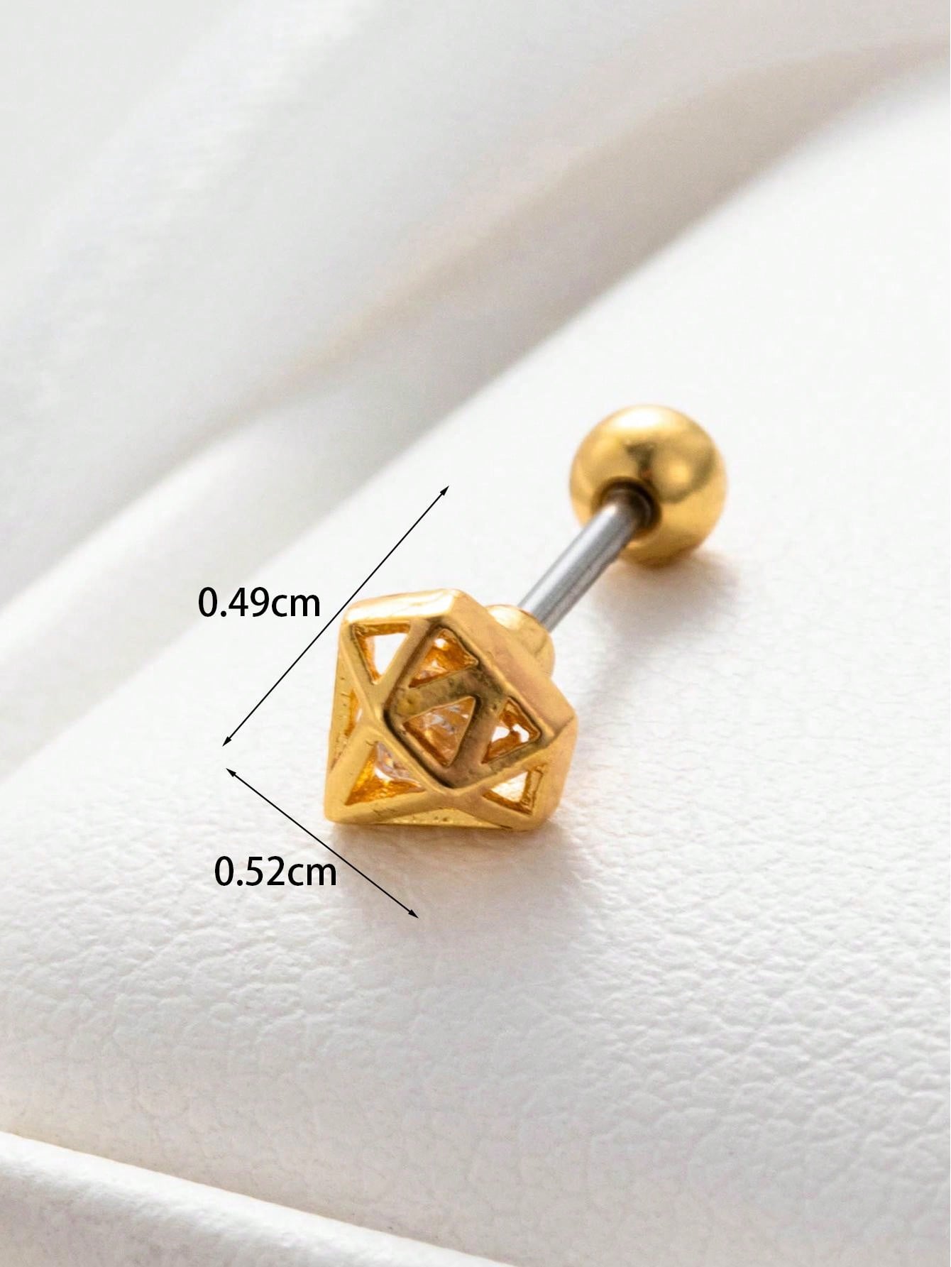 1pc Simple And Stylish Copper Crown Pendant Round Earring With Inlay ...