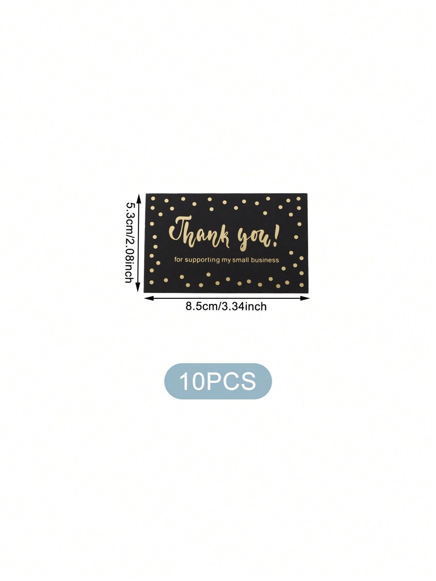 10pcs Black Thank You Cards With Gold Foil Letters | SHEIN USA