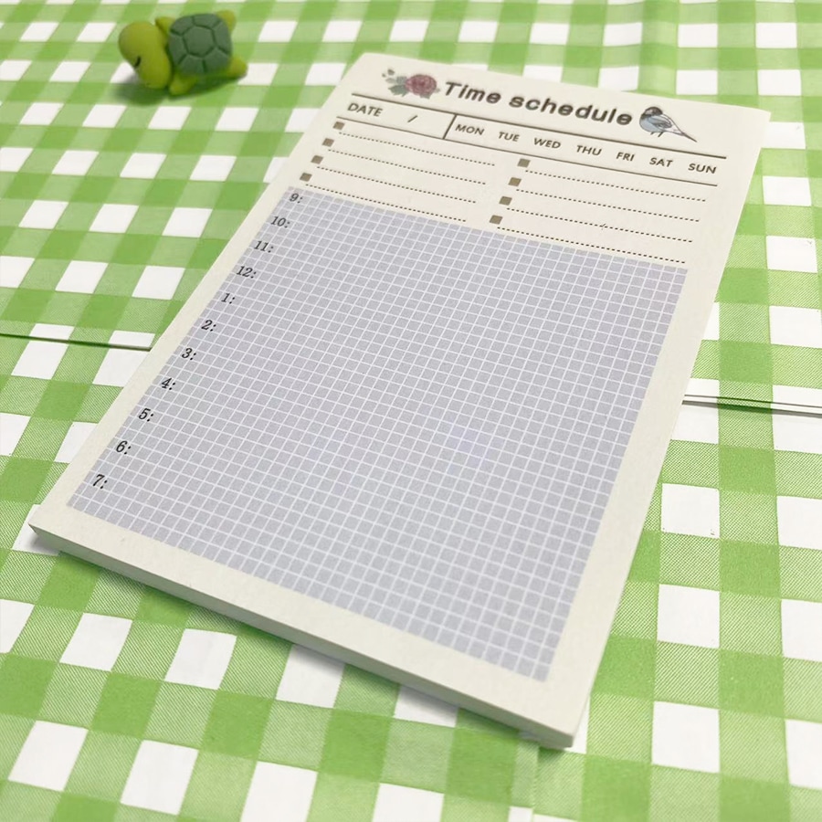 Time Schedule Striped Grid Memo Pad, Planner | SHEIN USA
