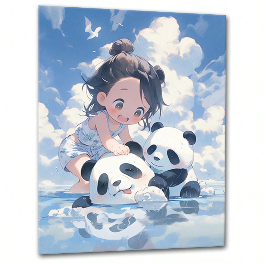 Paint By Numbers For Adults -Girls E And Pandas Painting By Number Kits ...