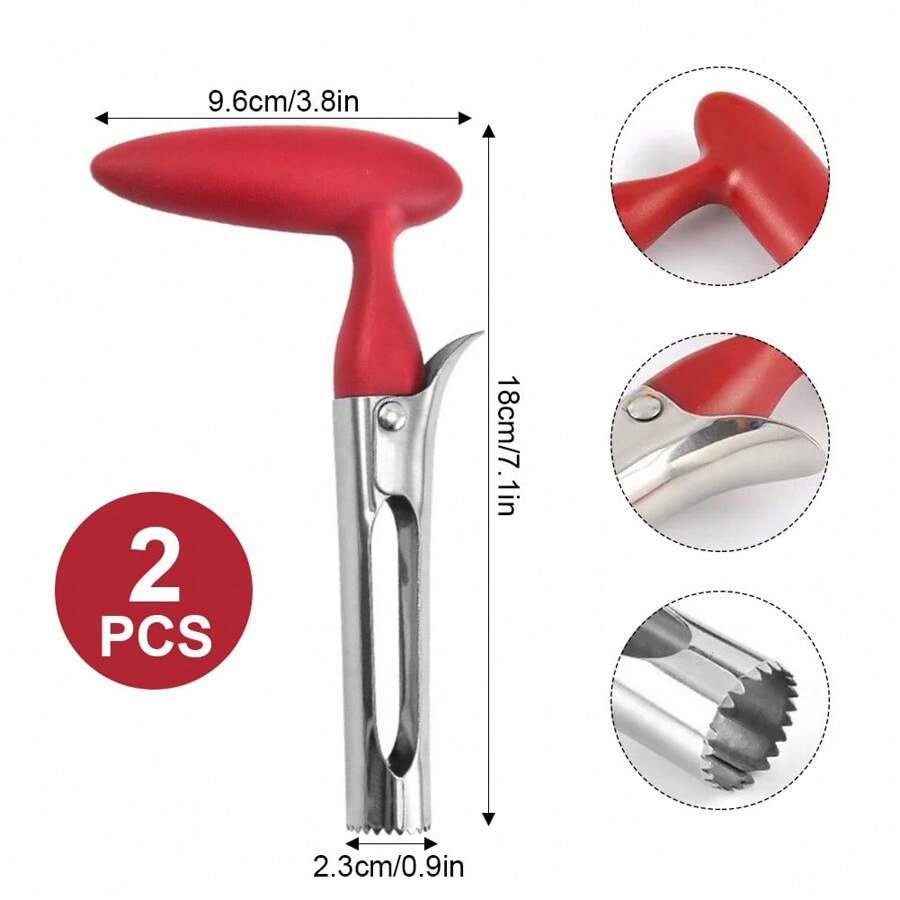 2Pcs Apple Corer Fruit Corers Apple Core Remover With Non-Slip Handle ...