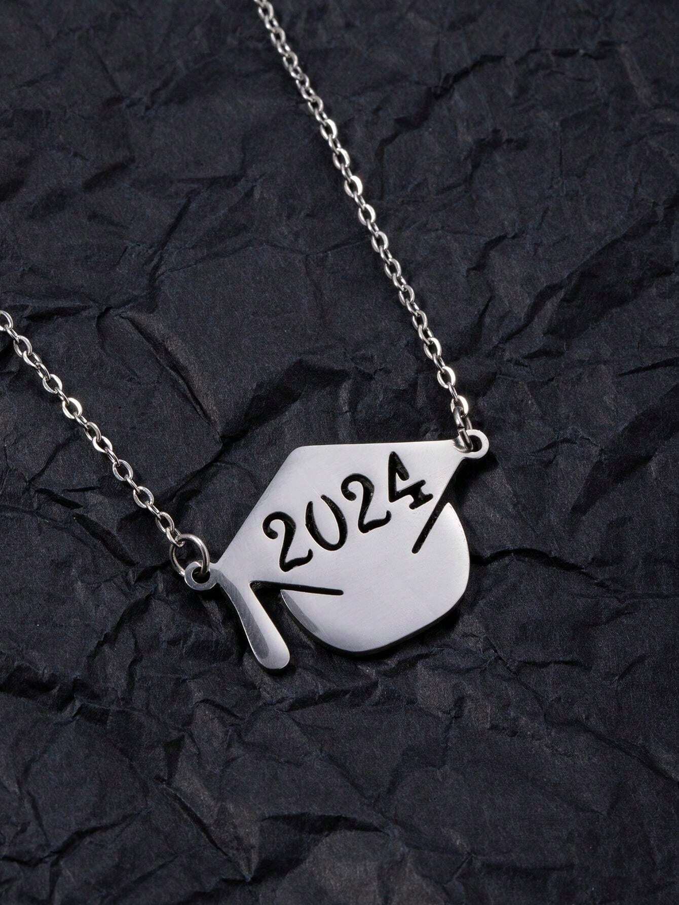 1 Stainless Steel Hollow PhD Hat Necklace For The 2024 Graduation ...
