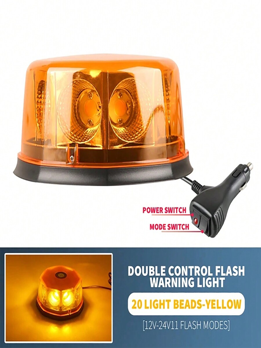 Yellow Red&Blue LED Emergency Strobe Lights Beacon Vehicle Car Roof Top ...