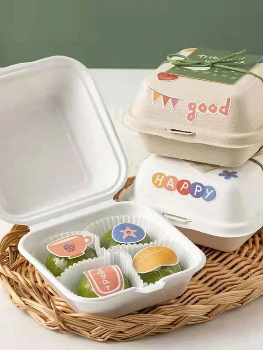 10pcs Disposable Packaging Box With Lock Design For Take-Out, Kraft ...