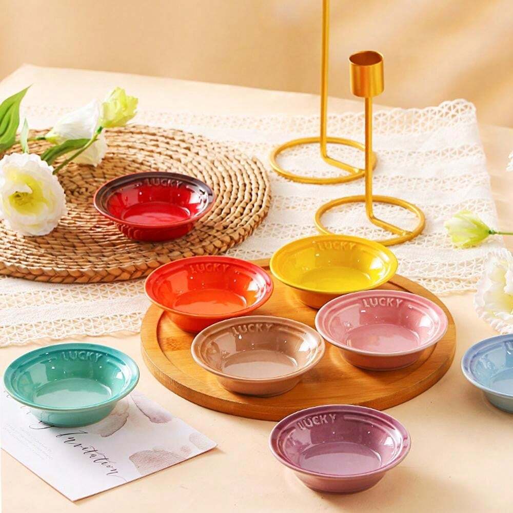 Plato De La Suerte Cerámico Con Colores (morado/amarillo/rojo/verde ...