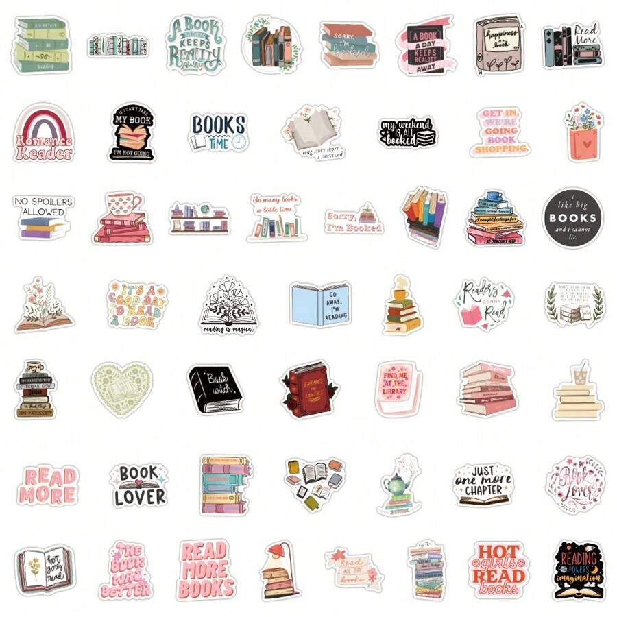103PCS Bookish Stickers,Book Stickers Vinyl Waterproof Stickers ...