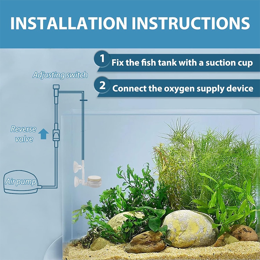 Aquarium Nano Air Stone, Inflatable Bubble Stone Set With Ultrahigh ...