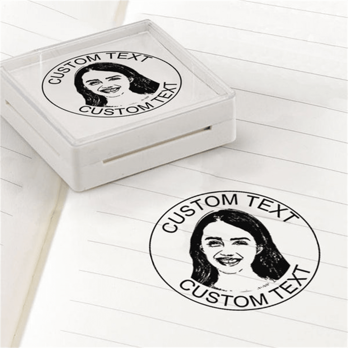 1PC Custom Portrait Stamp, Custom Face Stamp, Personalized Self Inking ...