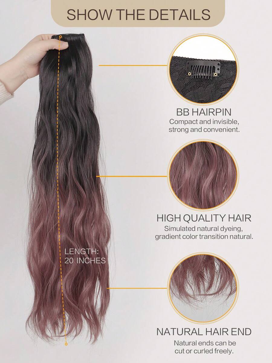 Hair Extensions 22 Inch V-Shaped That Fits The Head Shape Long Wavy ...