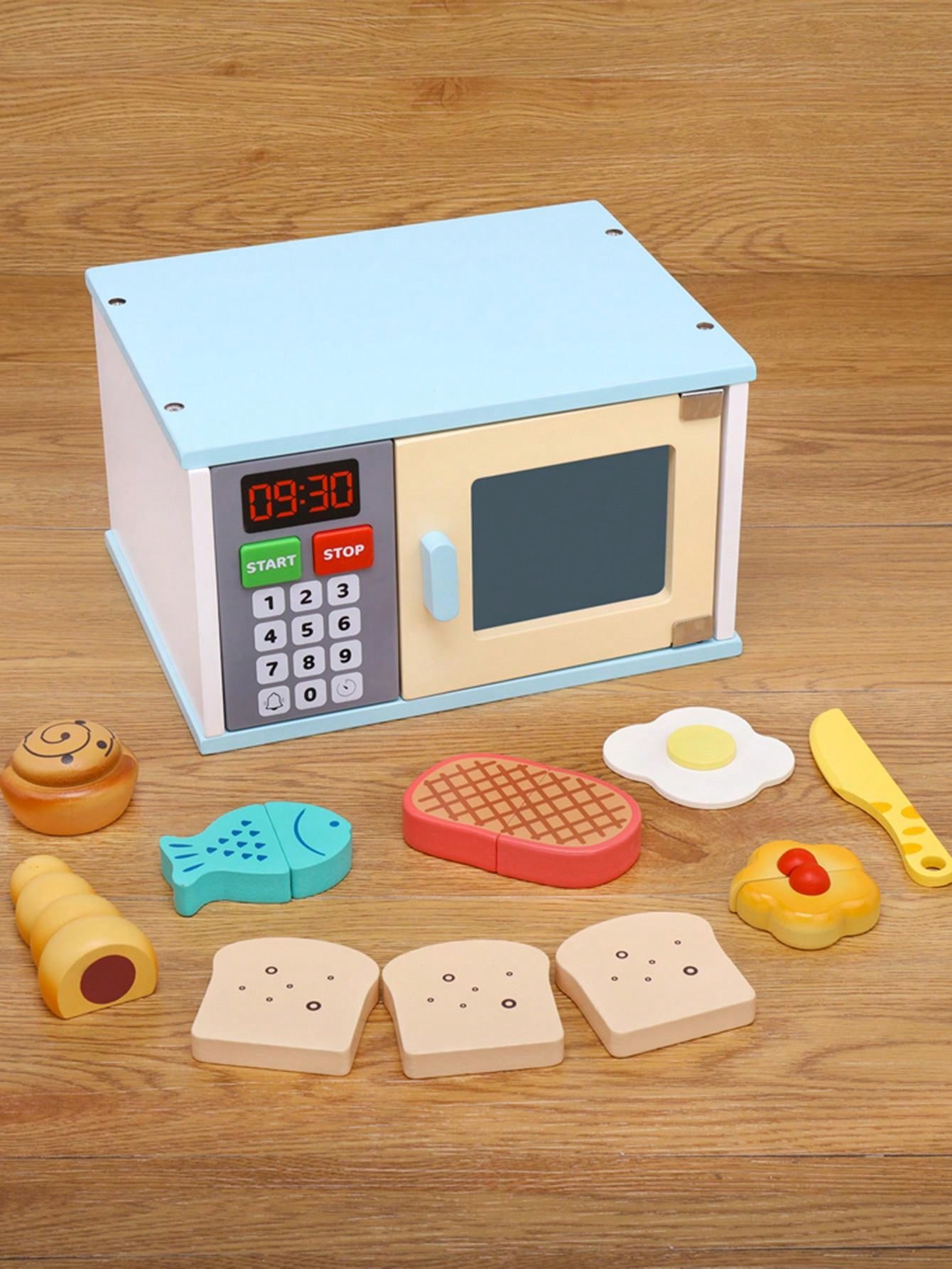 Wooden Blue Simulation Small Home Appliances Bread Machine Juicer Set ...