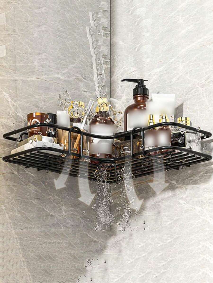1pc Triangle Wall Mounted Shower Caddy Rack For Bathroom And Kitchen ...