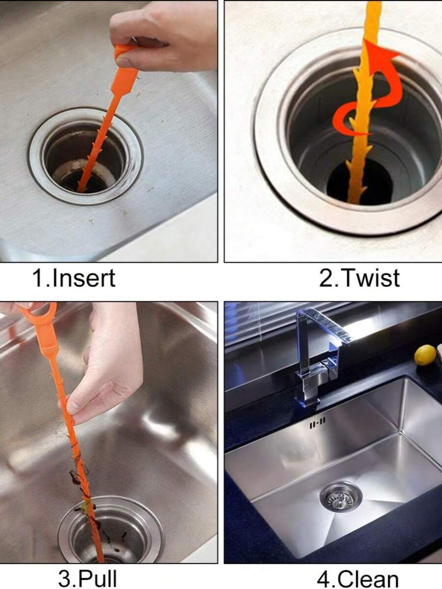 3 Pack 25 Inch Drain Clog Remover,Hair Snake Tool Drain Opener, Sink ...