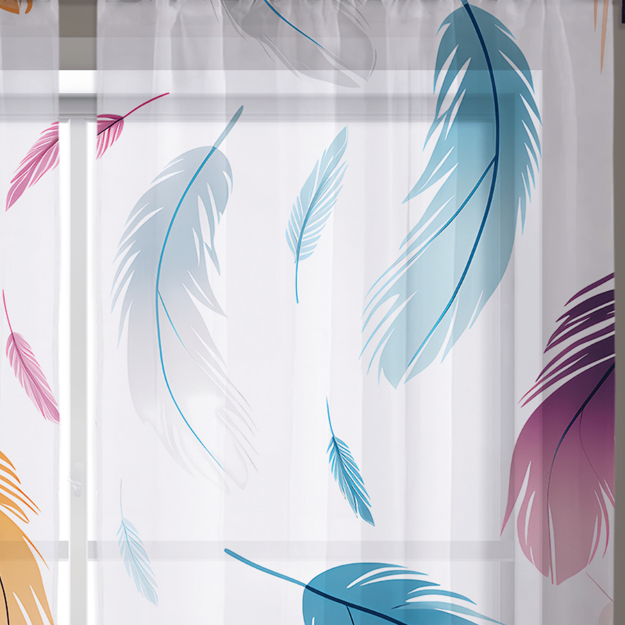 2pcs/Set Polyester Semi-Transparent Window Sheer Curtains With Multiple ...