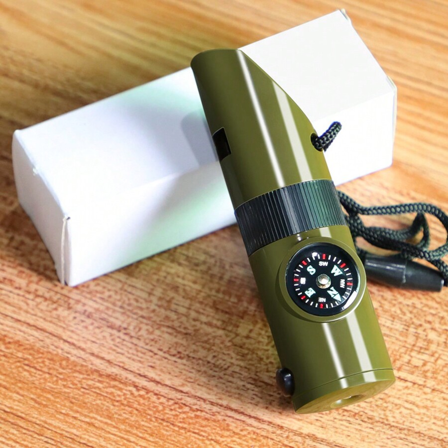 1pc 7 In 1 Outdoor Survival Whistle Multi-Function Portable Emergency ...