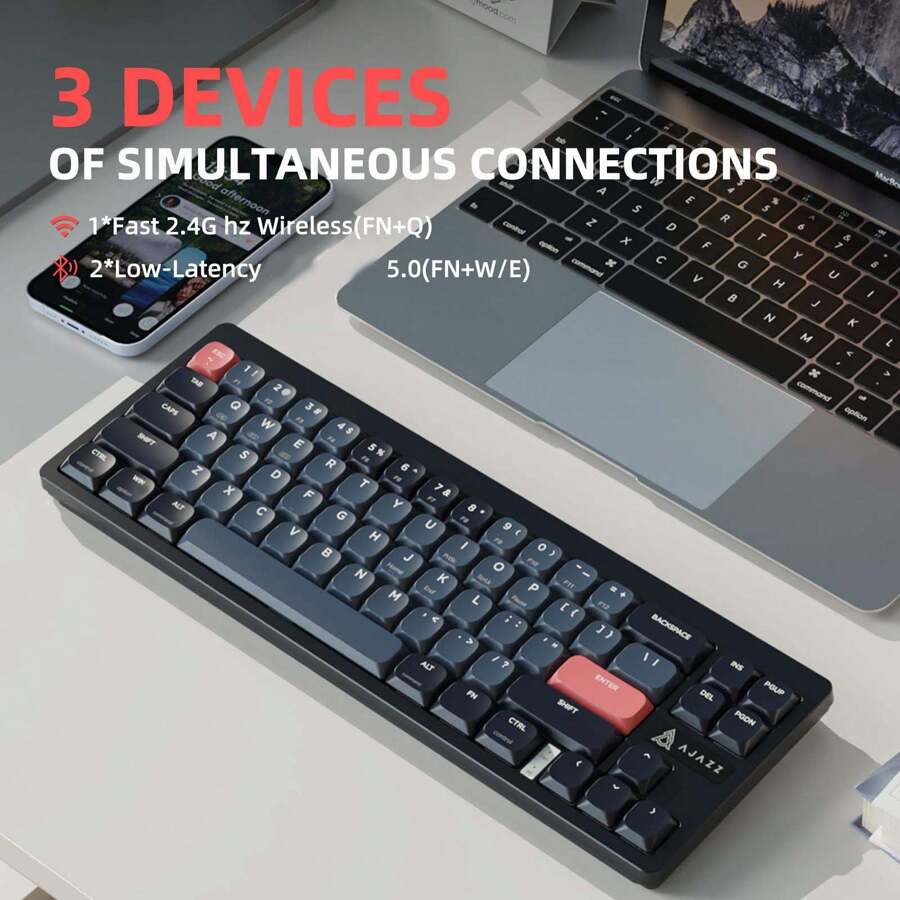 MAGIC-REFINER RKL680 Ultra-Thin Wireless Mechanical Keyboard, 60% ...