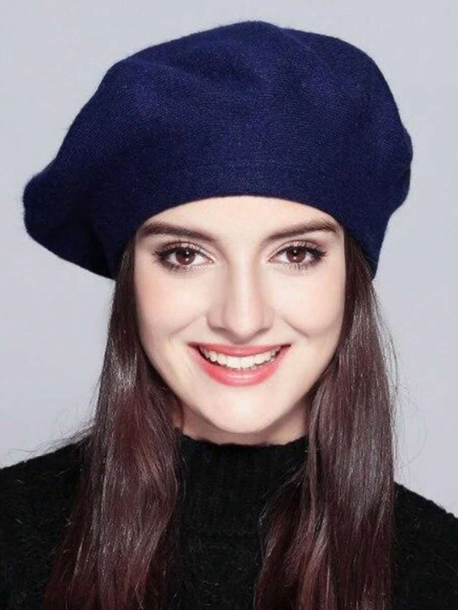 1 Pc Women's Premium Knitted Beret Hat With Elastic Band | SHEIN USA