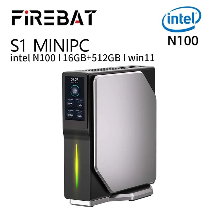 Firebat S1 Mini Computador Gamer Intel N Series N100 16gb Ram 512gb Ssd Ddr4 Wifi5 Bt4.2 Tela De ...