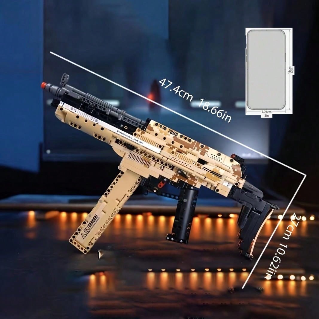1126pcs Cool Assault Rifle Building Blocks That Can Shoot Foam Soft ...