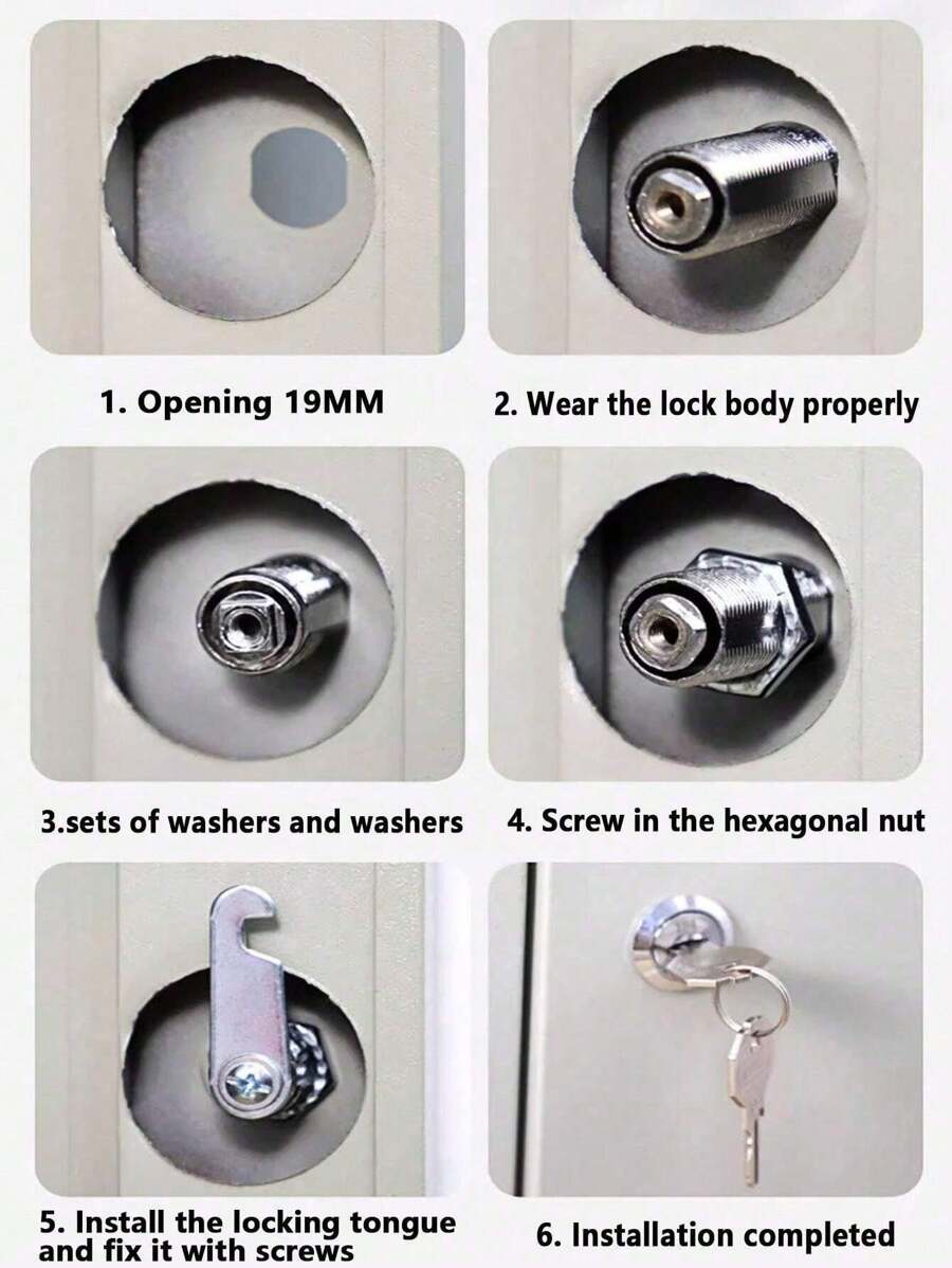 1 Pc Locker Lock, Cylinder Cam Lock, Tool Box File Cabinet Desk Drawer File Drawer Lock With Key ...