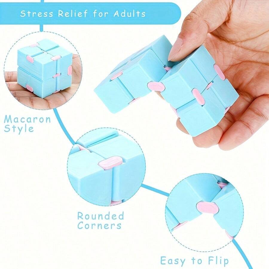 (3pcs)Finger Hand Stress Relief Magic Cube Fidgets Infinite Cube Adults ...