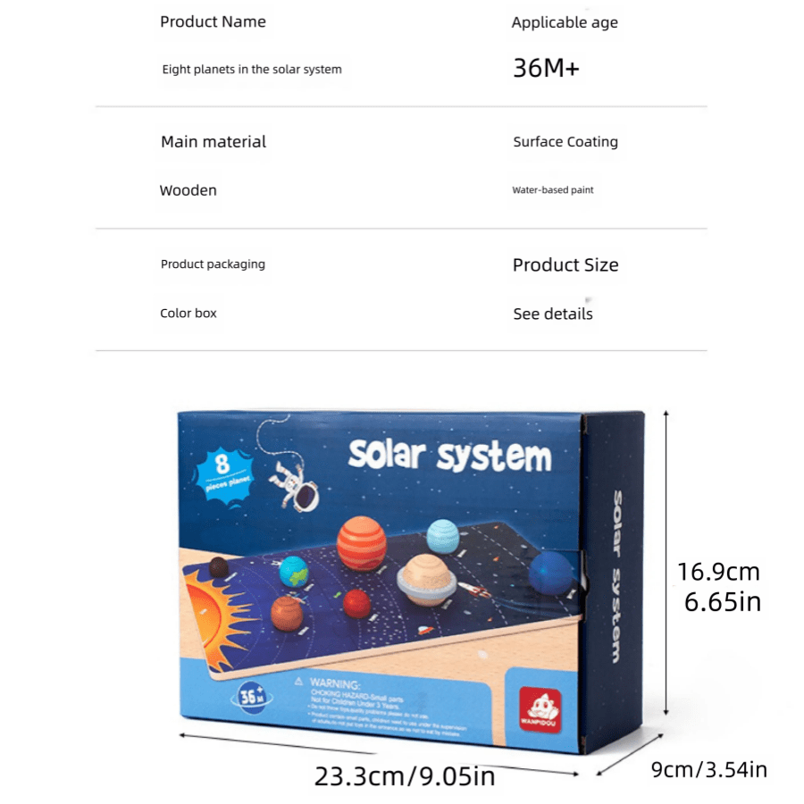 Star And Space Gift For Kids: Solar System Puzzle Board With 8 Planets ...