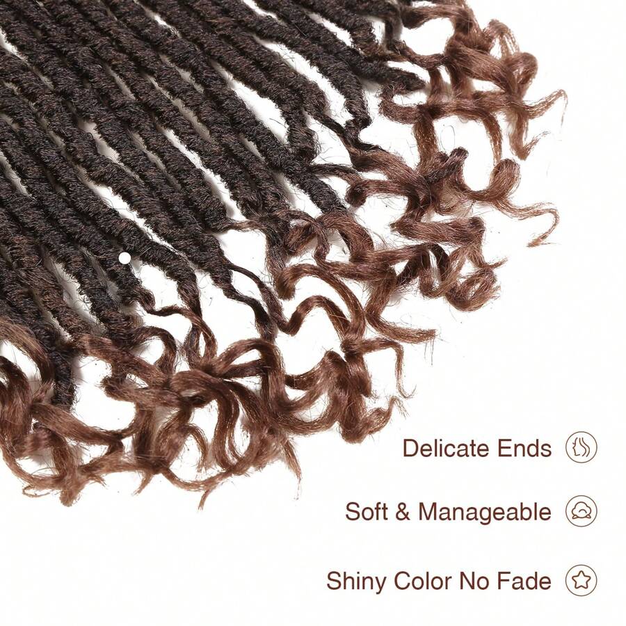 2 Packs 24 Strands Black Pre-Twisted Soft Locs Synthetic Dreadlock ...