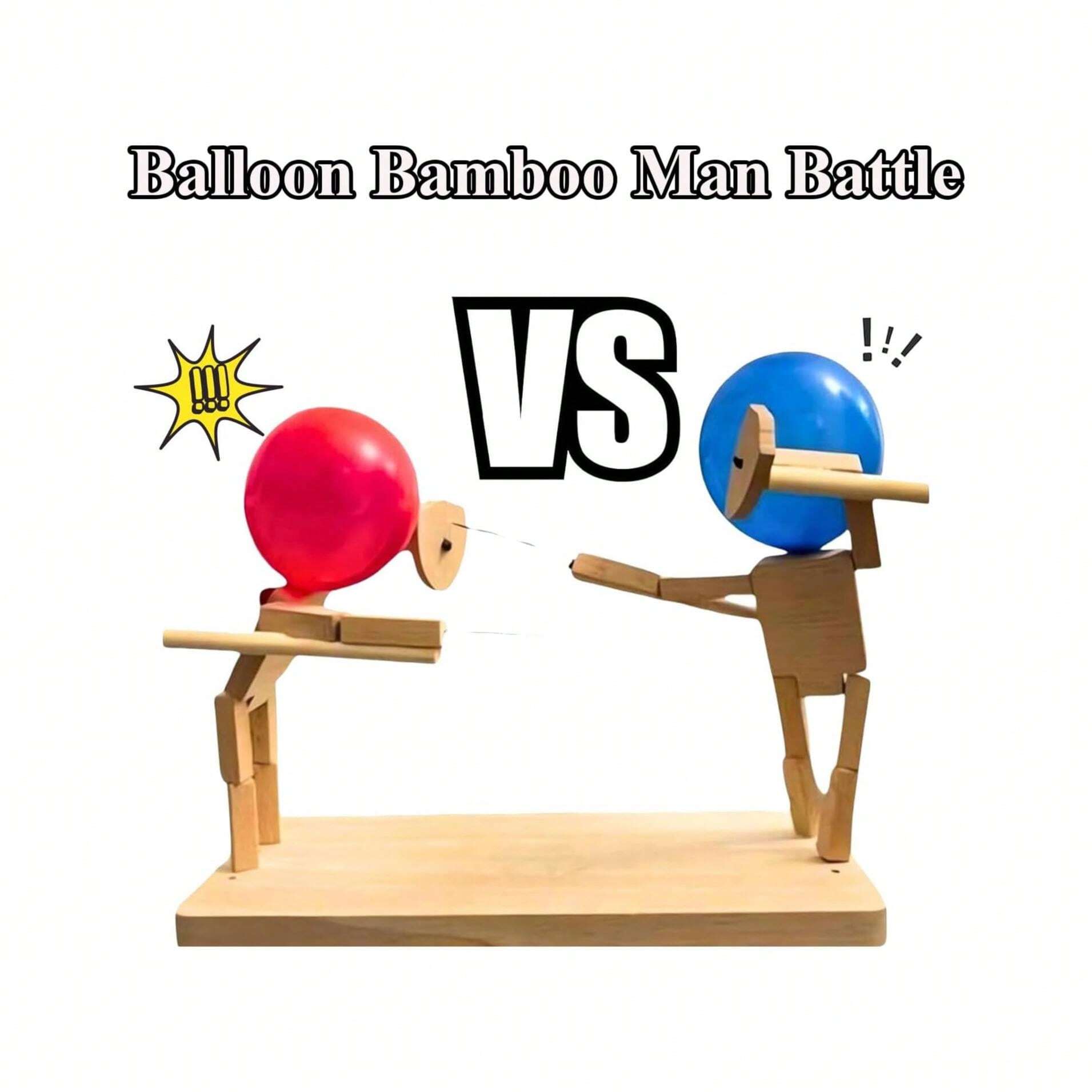 DIY Balloon Bamboo Man Battle, 2024 Brand New Wooden Fencing Puppets ...