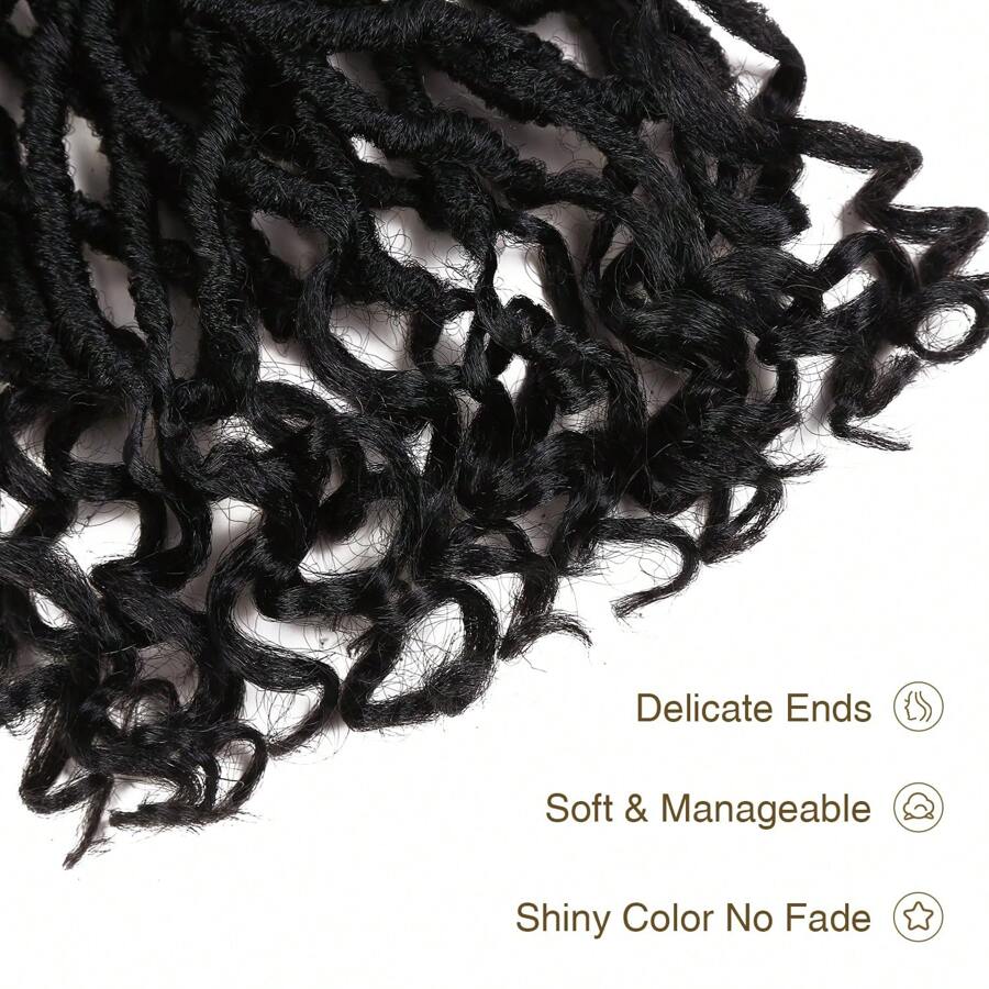 2 Packs 24 Strands Black Pre-Twisted Soft Locs Synthetic Dreadlock ...