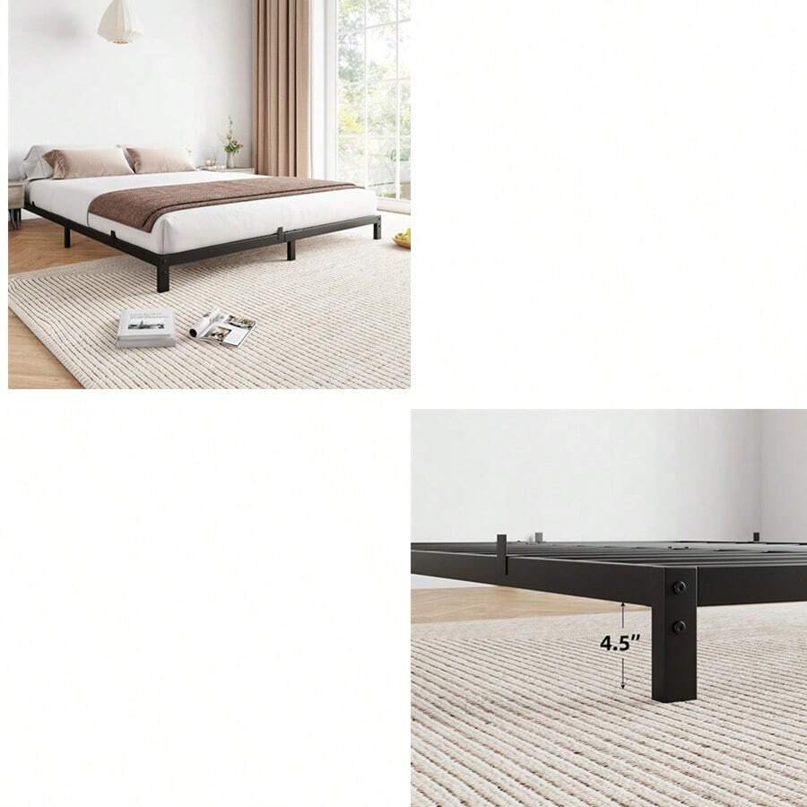 6 Inch Bed Frame Bed Frame No Need For A Box Spring, Heavy-Duty Metal ...