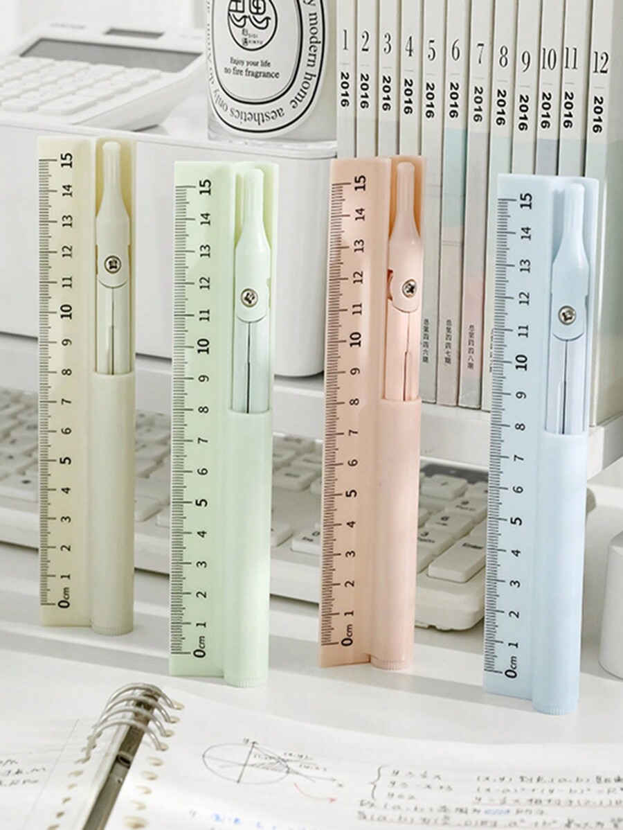 1pc Multi-Functional 3-In-1 Compass Protractor Ruler Set For Students ...