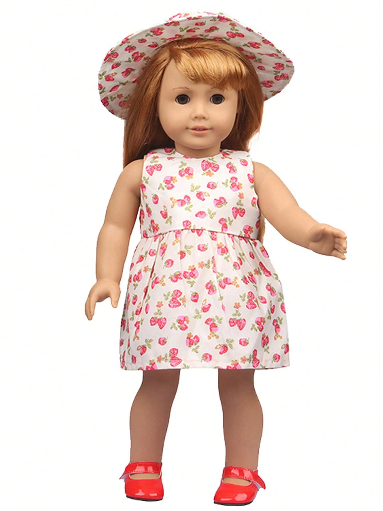 1pc 18-Inch Doll Clothes, Cute Printed Geometric Pattern Doll Dress ...