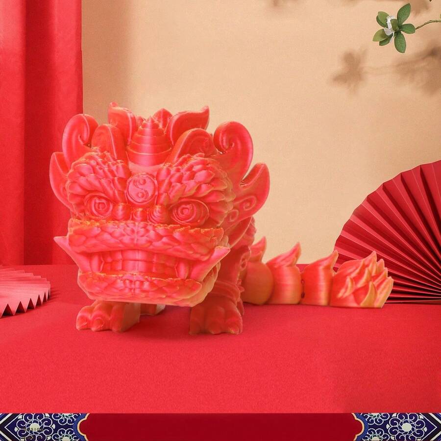 1pc 3d Printed Chinese Mythical Beast Decoration Set, Can Be Used In ...