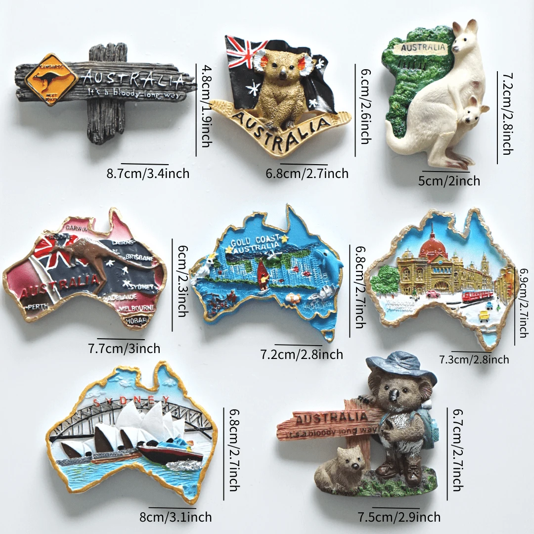 1pc Australia Souvenir Tourist Refrigerator Magnet: Koala, Kangaroo ...