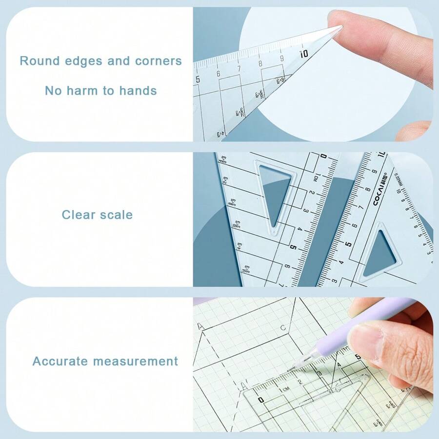 Ensemble de 9 compas de géométrie mathématique, ensemble de règles de ...