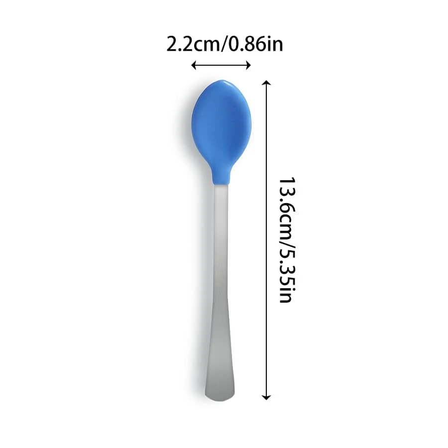 4 Pack Heat Sensing Spoons - Stainless Handles, Soft Tip, Color ...