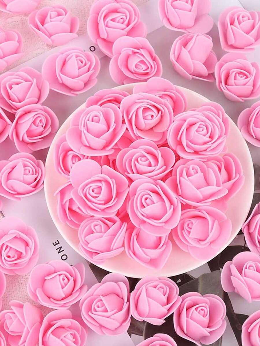 10/30/50pcs 3.5cm PE Mini Artificial Foam Roses Flowers Bulk Heads For ...