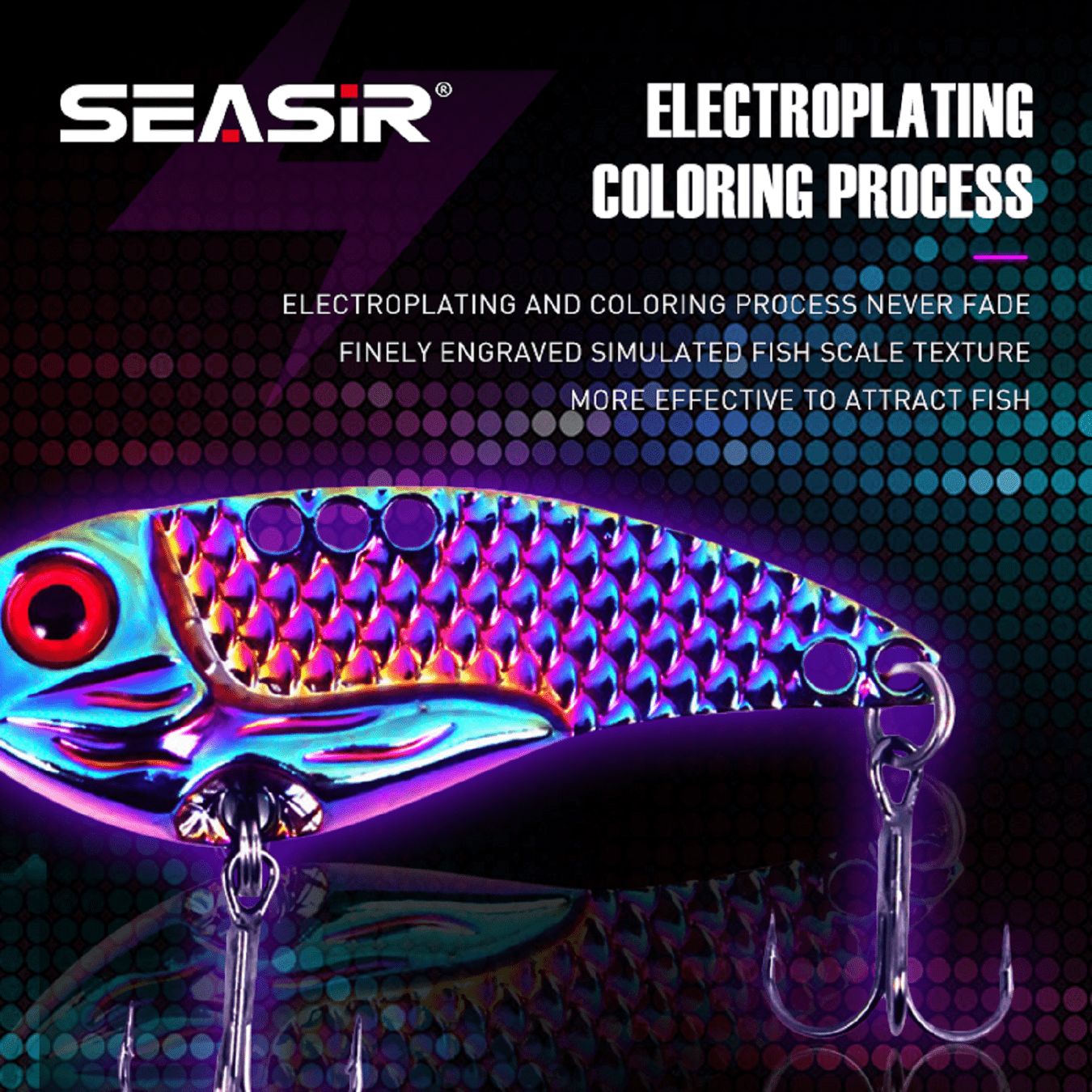 SEASIR Magic Dragon 5Pcs Fishing Set Free Box Colorful 3D Eyes VIB ...