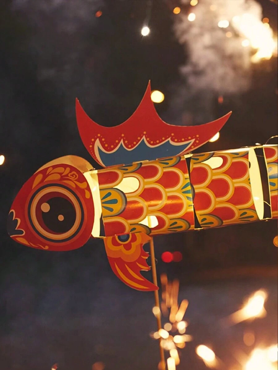 1set Creative Heritage Koi Fish Lantern For 2024 Lunar New Year Diy ...