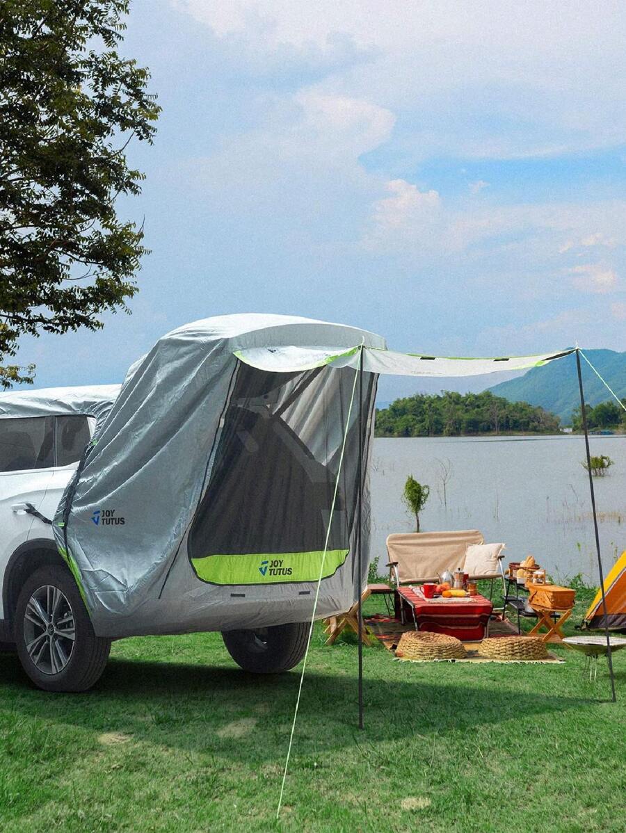 JoyTutus SUV Tailgate Tent With Awning Shade, Car Roof Canopy And Poles ...