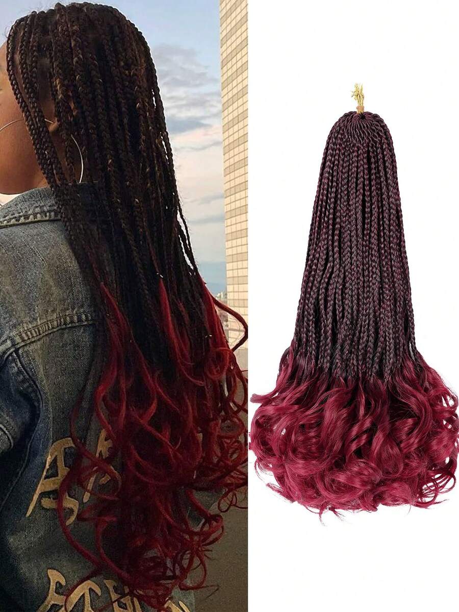 Synthetic Hair Extensions French Curl Crochet Braids 18 Inch 8 Packs ...