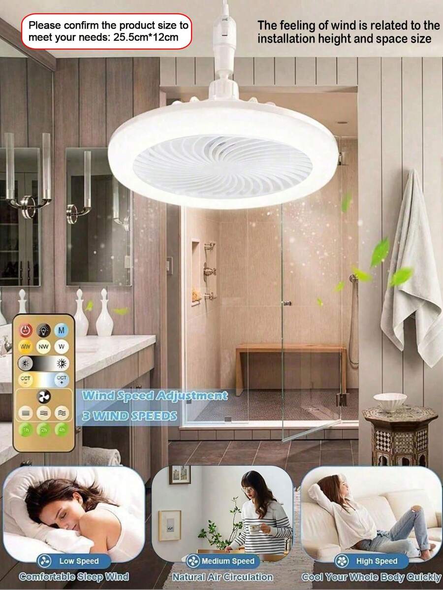 Ceiling Fan Lights With Remote Control E27 Base Chandelier Ceiling Fan ...