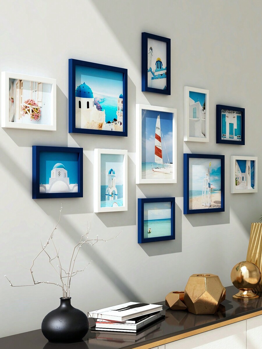 High-End Creative Photo Wall Hanging Frames Set Of 11 With Scenery ...