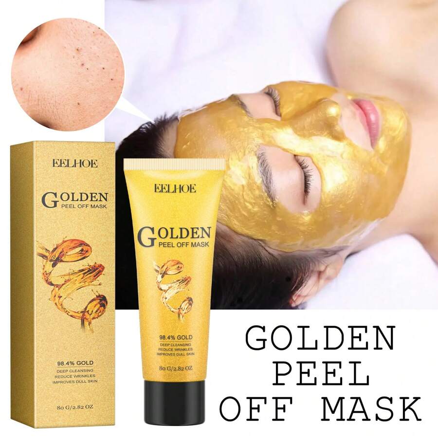 24K Gold Peel-Off Facial Mask, Deep Cleansing Pore Minimizing Hydrating ...