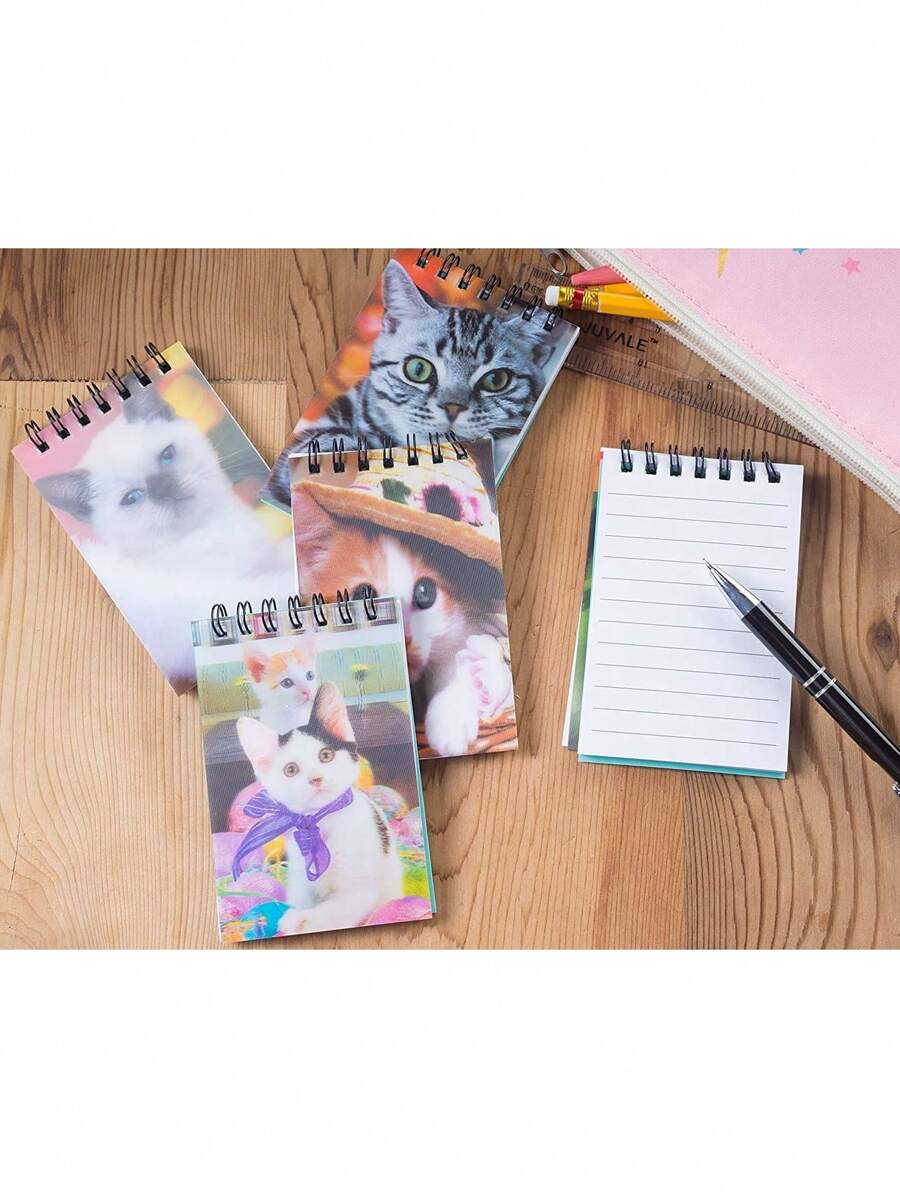 Paper Junkie Juvale Cute Cat Mini Notebook, Spiral-Bound Notepad ...