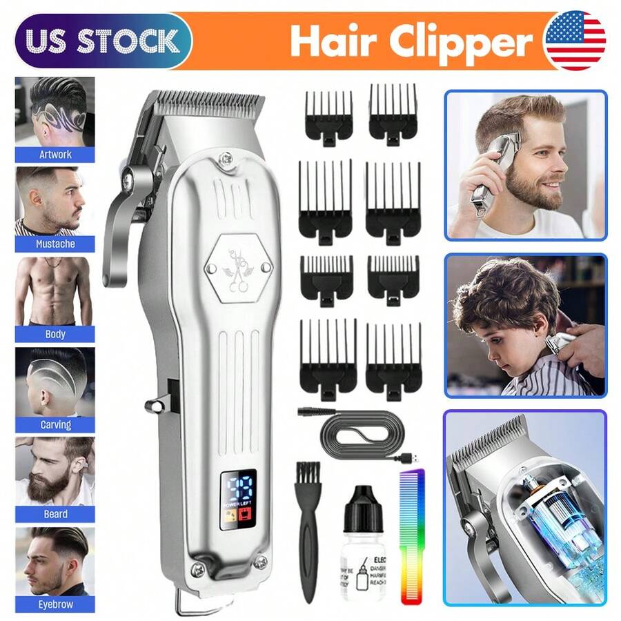 Professional Hair Clippers With Extremely Fine Cutting, Cordless Hair ...