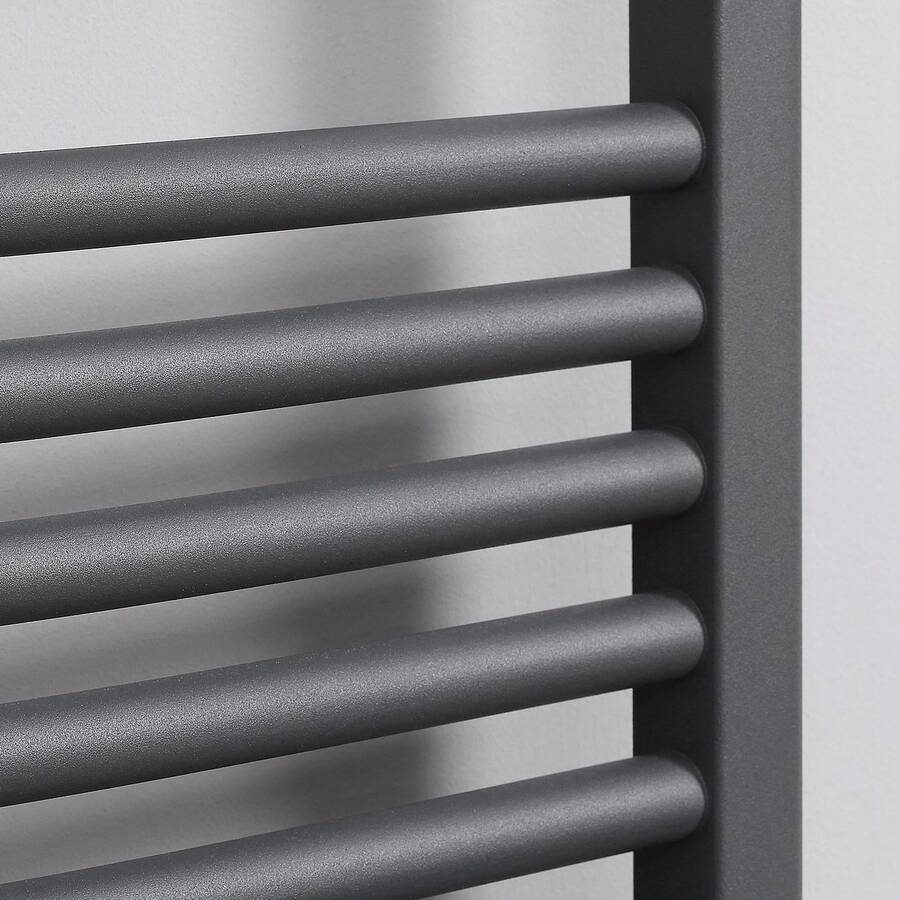 HOMCOM Curved Heated Towel Rail, Hydronic Bathroom Ladder Radiator ...
