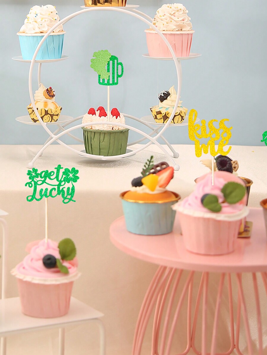 12 Pcs Shamrock Cupcake Toppers St Patricks Day Four Leaf Car Truck ...
