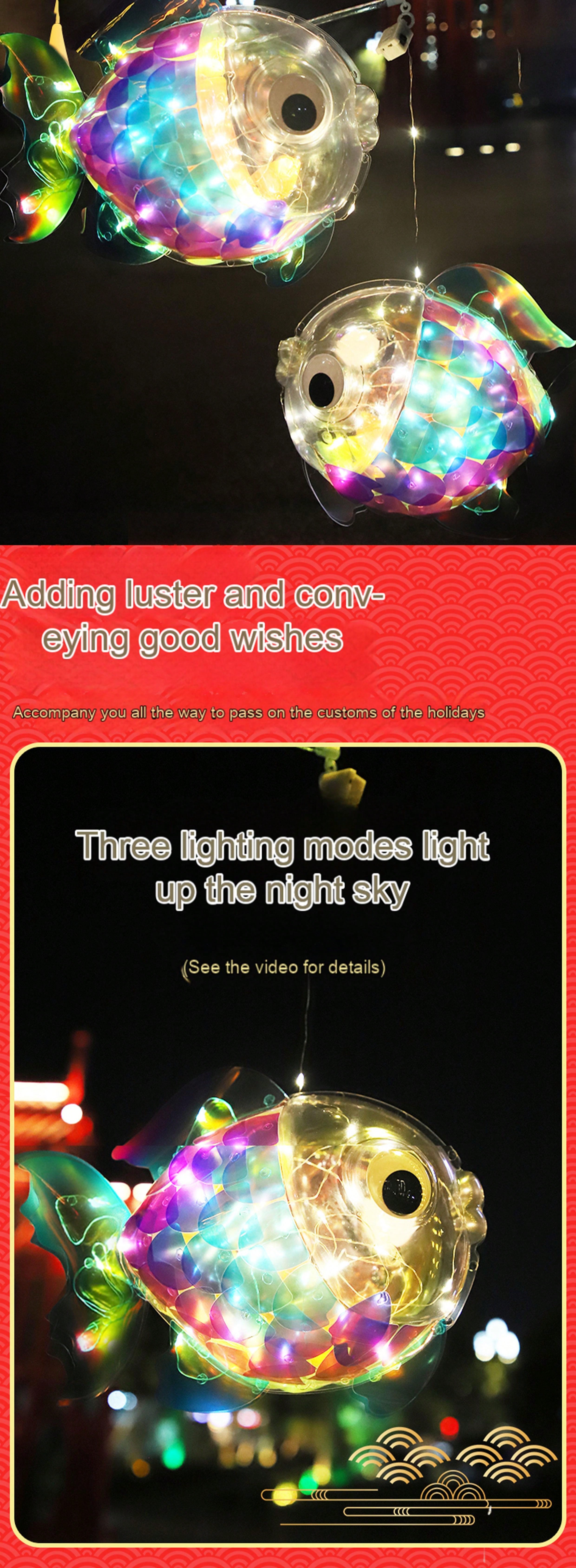 Diy Material For Handmade Fathead Lantern Fish Lantern For New Year ...